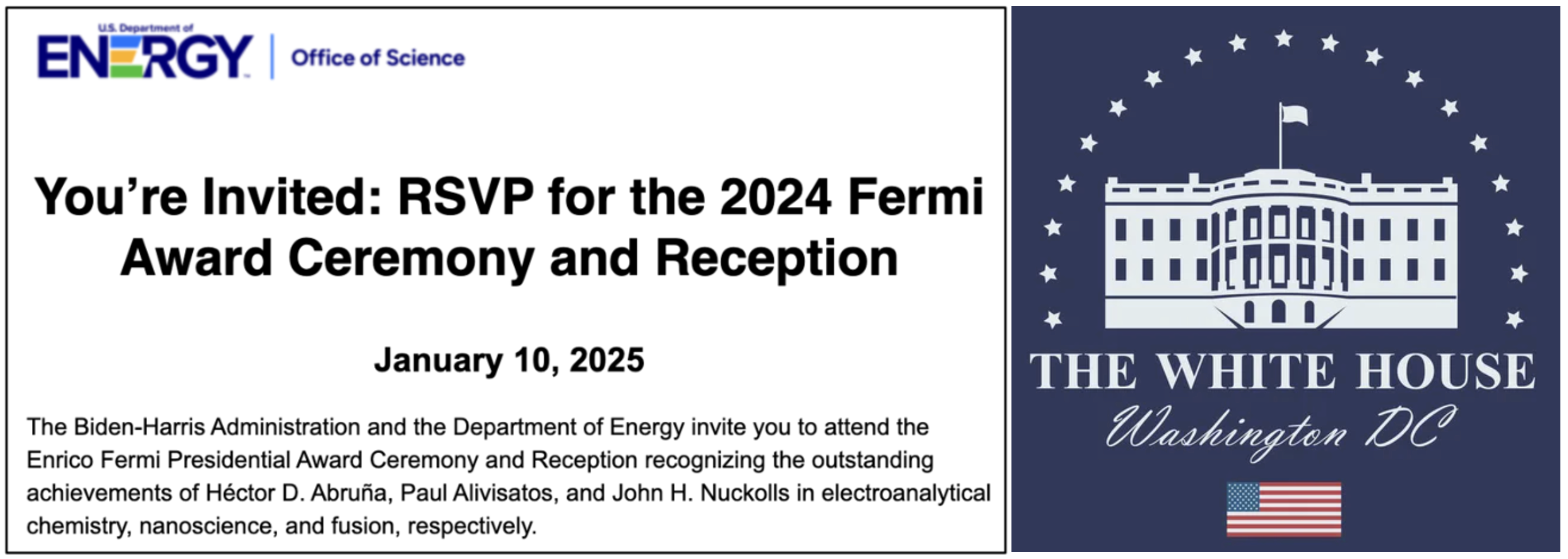 INVITATION: 2024 Fermi Award Ceremony by US Department of Energy and ...