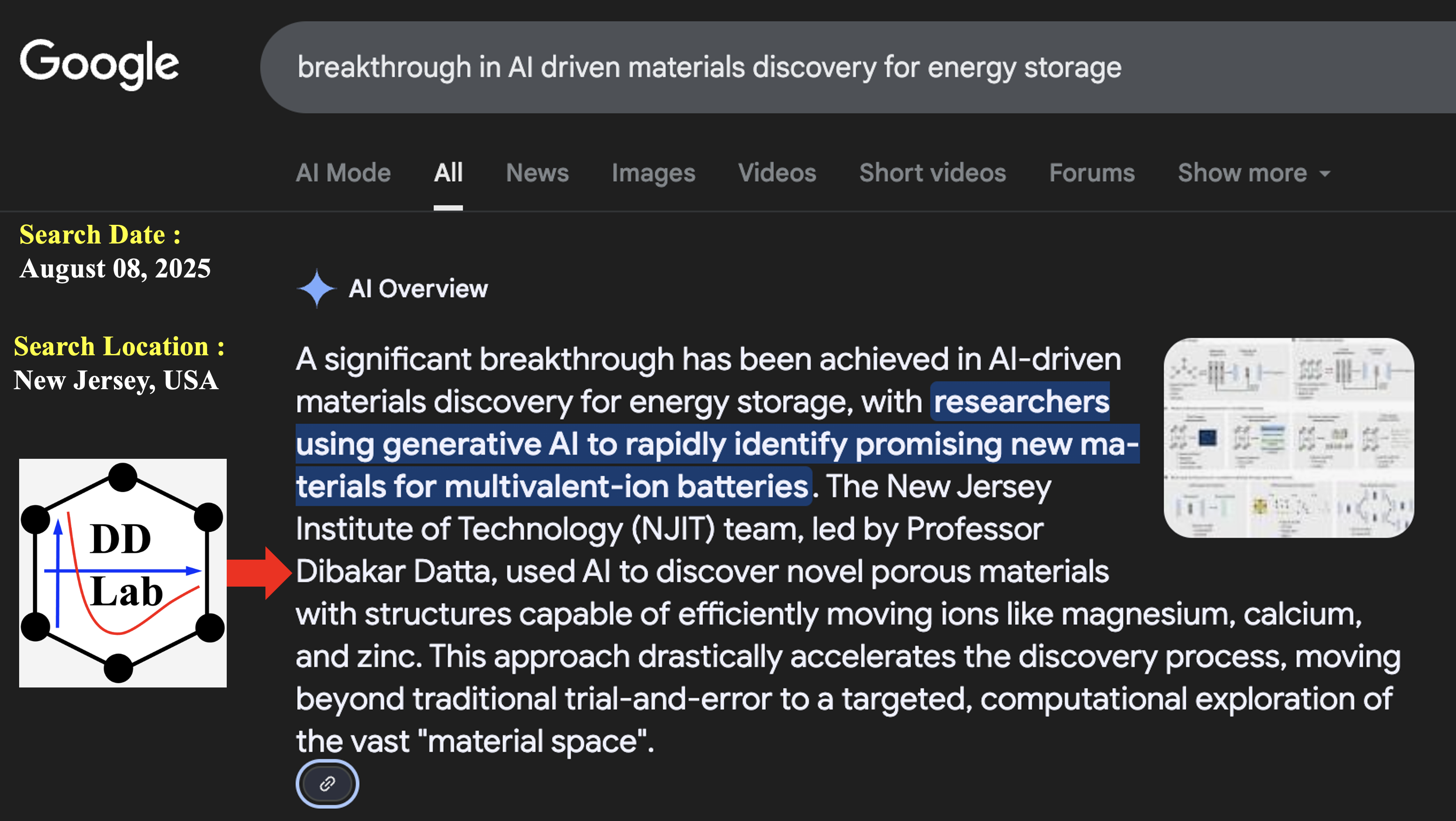 BREAKTHROUGH : Google has highlighted our research as breakthrough. | Dibakar Datta Laboratory ...